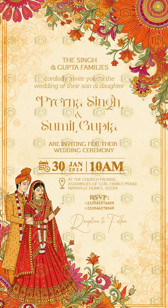 Elegant Indian Wedding Invitation Card Showcasing Intricate Patterns ...
